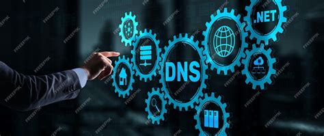 Premium Photo Dns Concept Businessman Touching On Virtual Screen