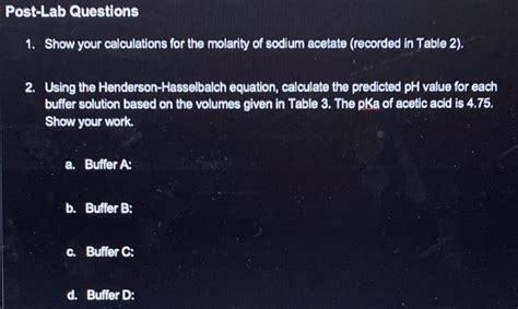 Solved Experiment 1 Preparing A Buffer In This Experiment