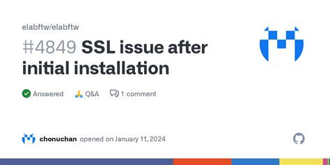 ssl issue after initial installation · elabftw elabftw · discussion