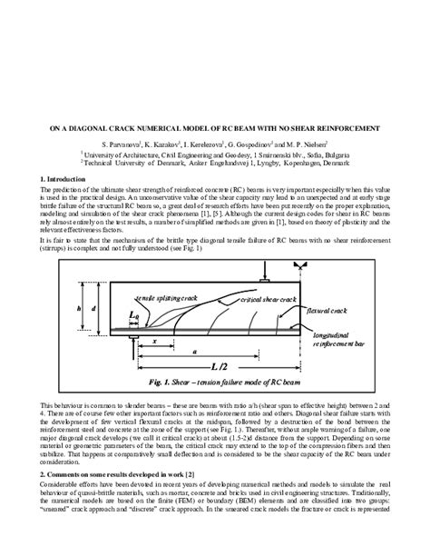 Pdf On A Diagonal Numerical Crack Model Of Rc Beam With No Shear