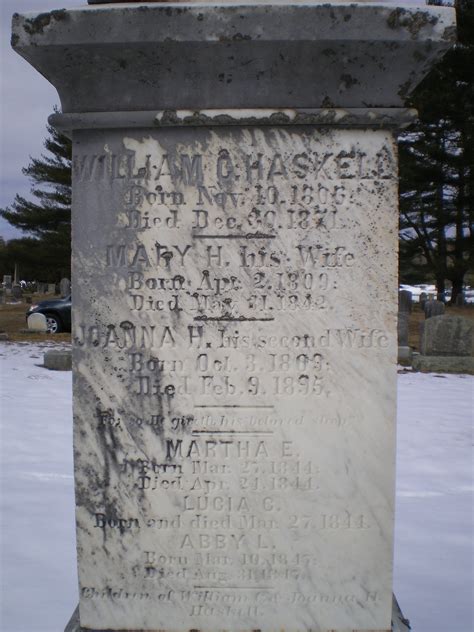 Joanna Haskell Thompson Haskell 1809 1895 Find A Grave Memorial