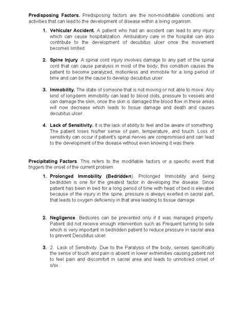 Predisposing Factors Predisposing Factors Predisposing Factors Are