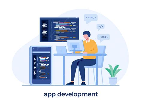 웹 개발 프로그래밍 언어들 Css Html It Ui 프로그래머 만화 캐릭터 개발 웹사이트 코딩 평면 그림 배너