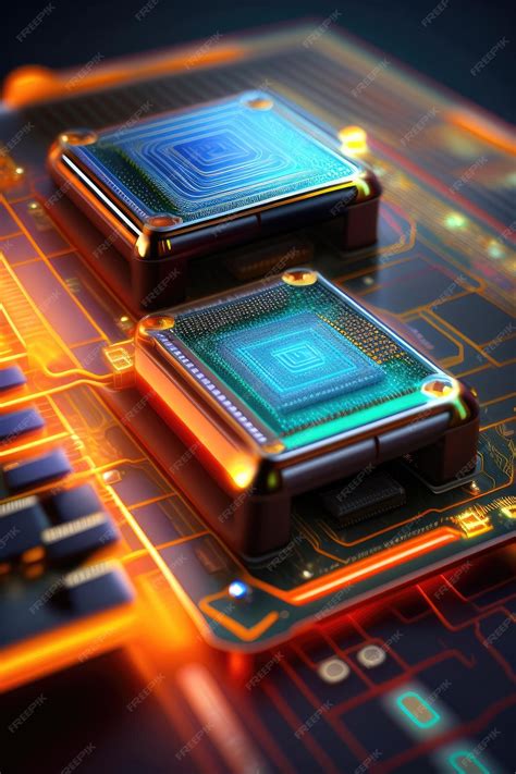 Premium Photo Ai Concept With Microprocessors And Robot Chips Ai