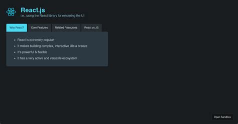 React Vs Vanilla Demo Forked Codesandbox