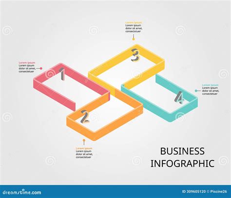Square Timeline Chart Template For Infographic For Presentation For 4
