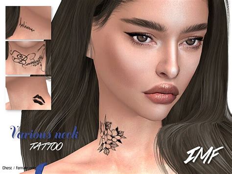 Tattoo Neck Various By Izziemcfire From Tsr • Sims 4 Downloads