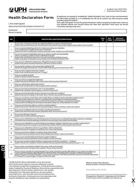 Health Declaration Form Pdf