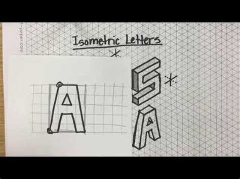 How to Draw Isometric Letters - Make Letters 3D (O, S, and A) - YouTube