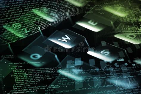 Close Up Keyboard With Coding Concept Stock Image Image Of Coder Business