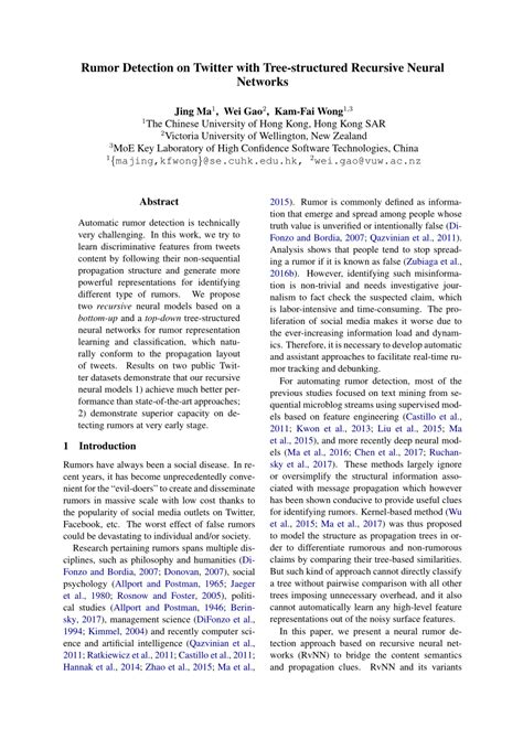 pdf rumor detection on twitter with tree structured recursive neural