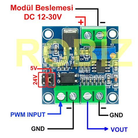 Pwm To Voltaj Çevirici Modül Dijital 0 100 Pwm Sinyal 0 5v 0 10v Analog Voltaj Sinyal