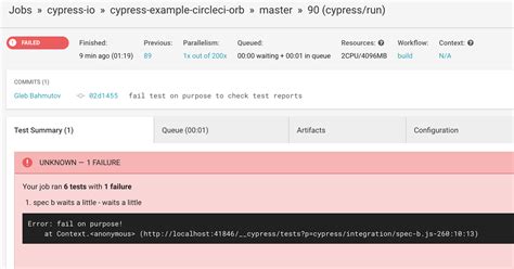 Store Test Result · Issue 43 · Cypress Iocircleci Orb · Github