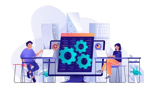 Developers Team Concept In Flat Design Flat Design Character Activities Creative Agency