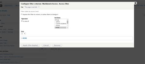 views filtering on workbench access access filter doesn t bring in