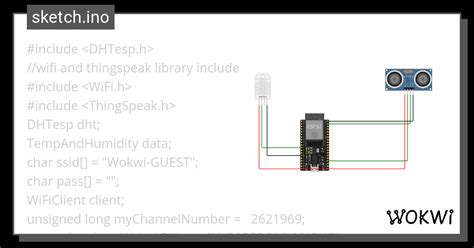 Ultrasonic Sensordhtdistance Wokwi Esp32 Stm32 Arduino Simulator