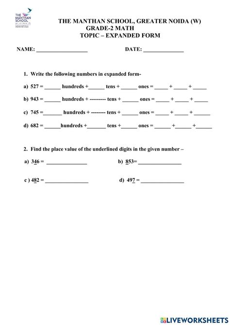 Expanded Form Grade 2 3430266 Ruchika Nautiyal Live