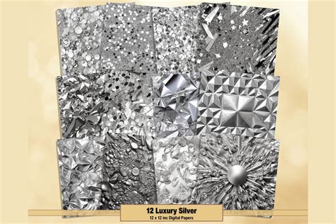 Luxury Silver Sequins Digital Papers Graphic By Artisticwayco