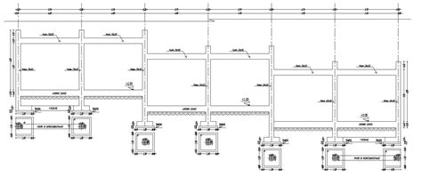 Foundation Plan Of The Boundary Wall In Detail Autocad 2d Drawing Cad File Dwg File Cadbull