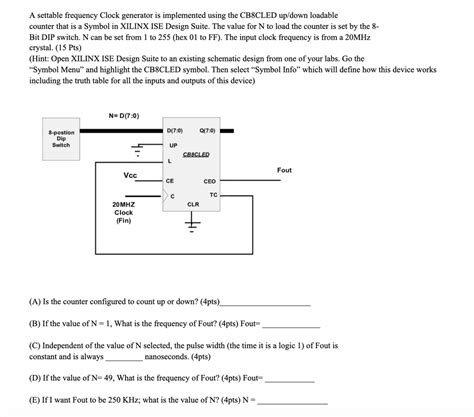 SOLVED A Settable Frequency Clock Generator Is Implemented Using The CB CLED Up Down Loadable