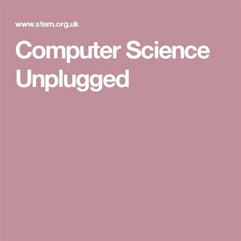 Computer Science Unplugged