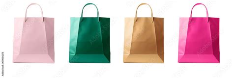 Collection Set Of Colour Eco Friendly Recyclable Side View Blank