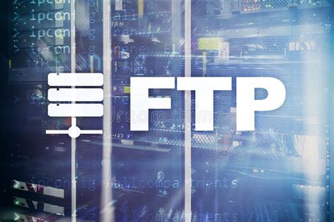 Ftp File Transfer Protocol Network Transfer Data To Server On Supercomputer Background Stock