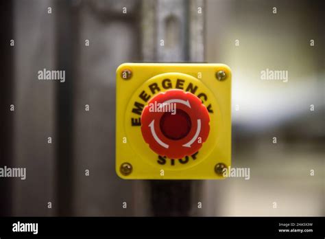 Red Emergency Stop Button Close Up Stock Photo Alamy