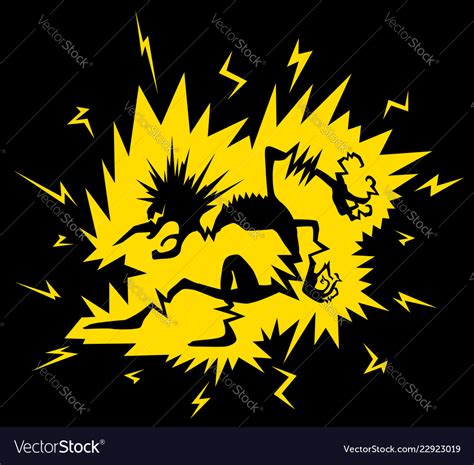 Electric Shock Figure Cartoon Royalty Free Vector Image