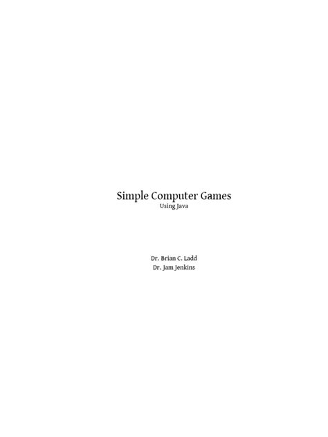 Simple Computer Games Pdf