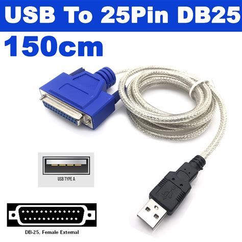 สายแปลง Usb To Printer Db25 25 Pin Parallel Port Cable Adapterz Tek Usb Ieee 1284 Parallel 1 8