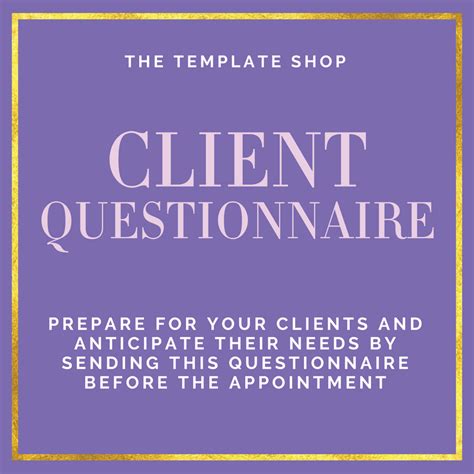 Client Questionnaire Template For Makeup Artists Download