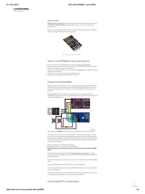 Wifi With Esp8266 Lasergrbl Pdf