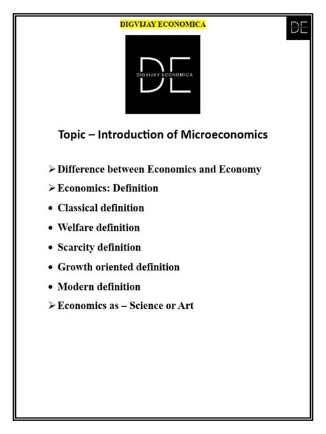 Micro Introduction Class 1 Pdf Economics Economies