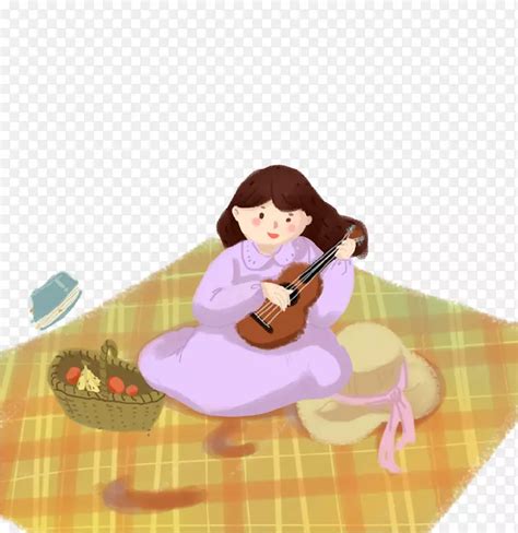 卡通手绘春游野炊女孩插画免抠png图片素材下载 图片编号qjeaxndy 免抠素材网
