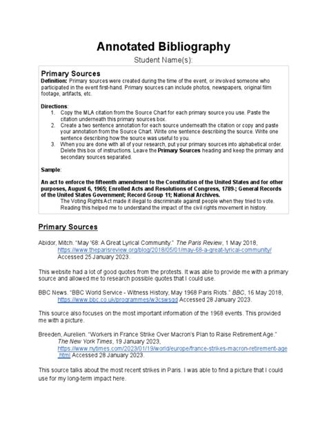 Alisa Sokolova Annotated Bibliography Template Pdf Primary Sources Citation