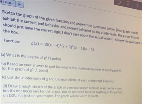 Solved Sketch The Graph Of The Given Function And Answer The Chegg