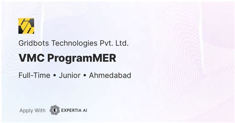 VMC ProgramMER Job Ahmedabad Junior