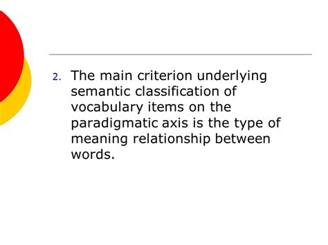 Semantic Classification Of Words Lecture 7 Semantic Сlassification
