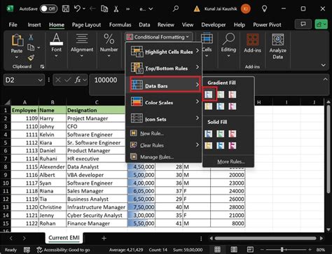 Excel Data Bars