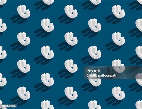 전원 기호 3d 아이소메트릭 원활한 패턴 기술 스타트업 컨셉 포스터 및 소셜 배너 포스트 디자인 일러스트레이션 은 파란색 배경에