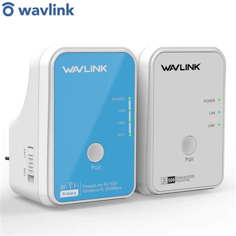 Wavlink 1 쌍 와이파이 전력선 이더넷 확장기 키트 어댑터 Av500 미니 Plc 어댑터 홈플러그 네트워크 전력선 어댑터