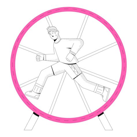 Premium Vector Man Running In A Wheel