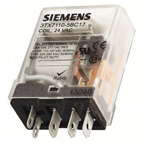 Relay 5 Pin 1pdt 15a 24v Siemens