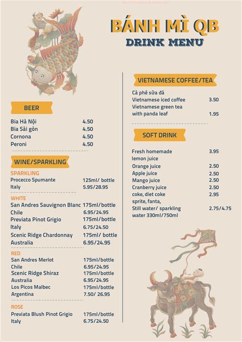Menu At Banh Mi QB Restaurant Reading