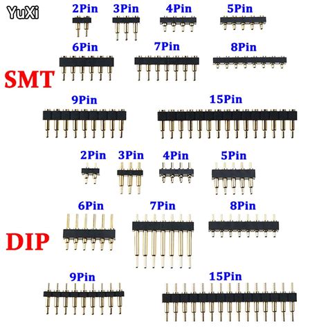 yuxi smt dip 포고 핀 커넥터 포고핀 배터리 스프링 부하 접촉 테스트 프로브 전력 충전 헤더 핀 2 54 그리드