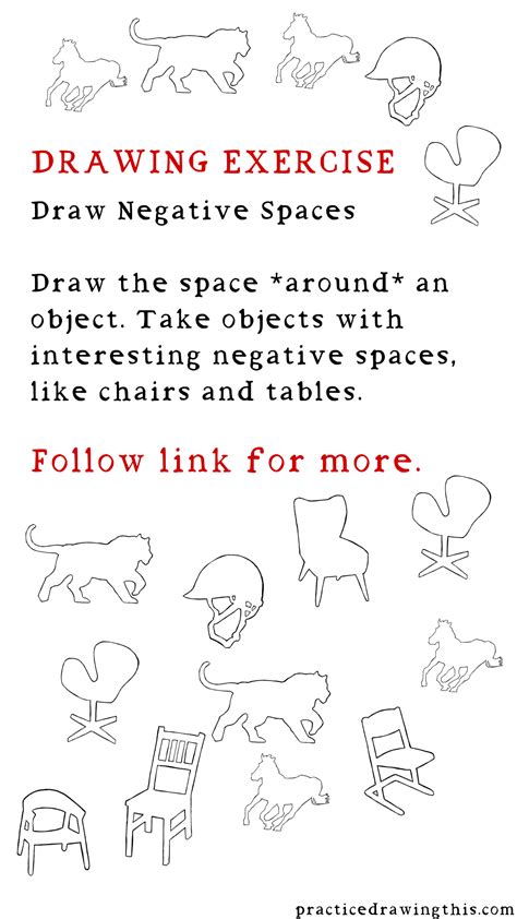 Draw Negative Spaces Drawing Exercises Space Drawings Negativity