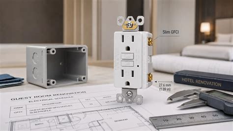 Slim 15 Amp Gfci Receptacle For Hospitality Projects