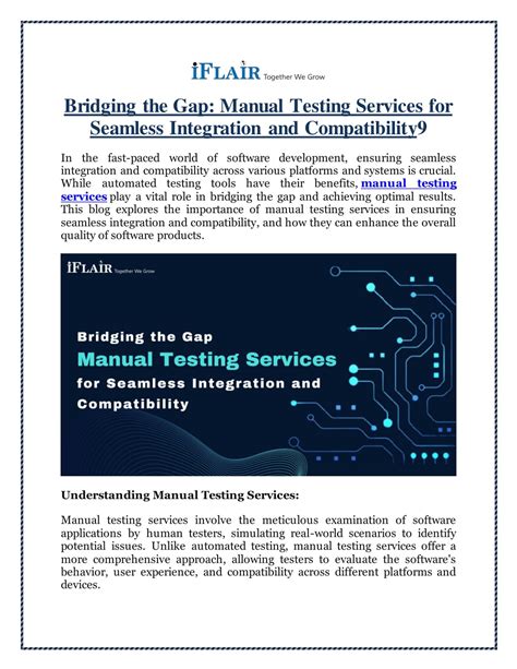 Ppt Bridging The Gap Manual Testing Services For Seamless
