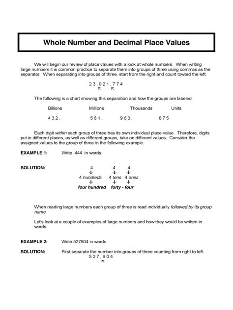 Decimal Place Value Chart 3 Free Templates In PDF Word Excel Download